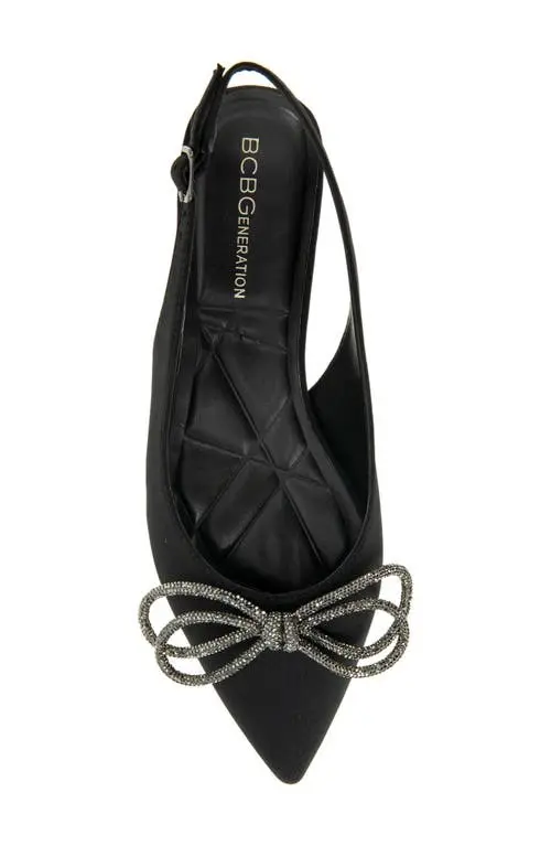 Bcbgmaxazria Kristin Rhinestone Slingback Mules - Black Neoprene