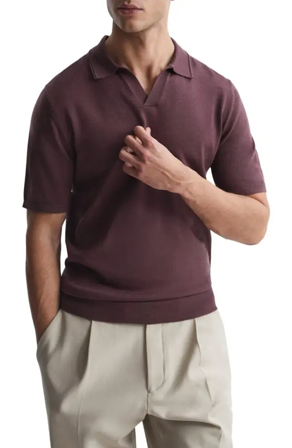 REISS Duchie Johnny Collar Wool Polo
