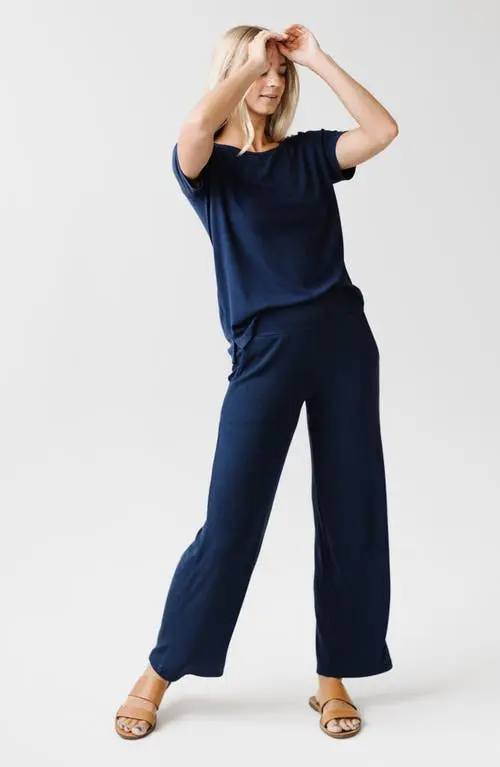 Cozy Earth Rib Pajama Pants - Navy