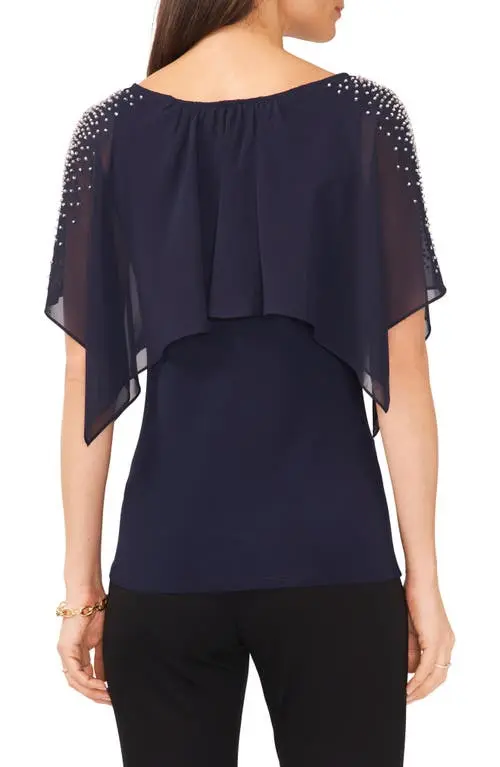 Chaus Beaded Cold Shoulder Blouse