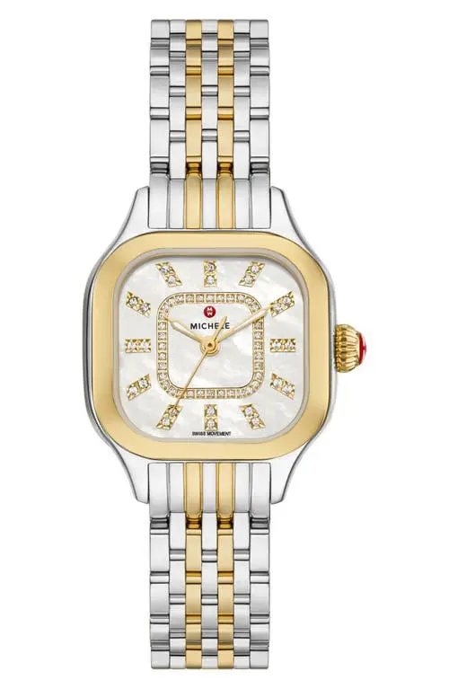 Michele Diamond Dial Bracelet Watch - Two-tone