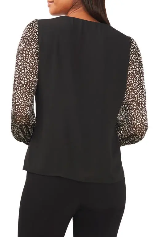 Chaus V-neck Smocked Cuff Blouse