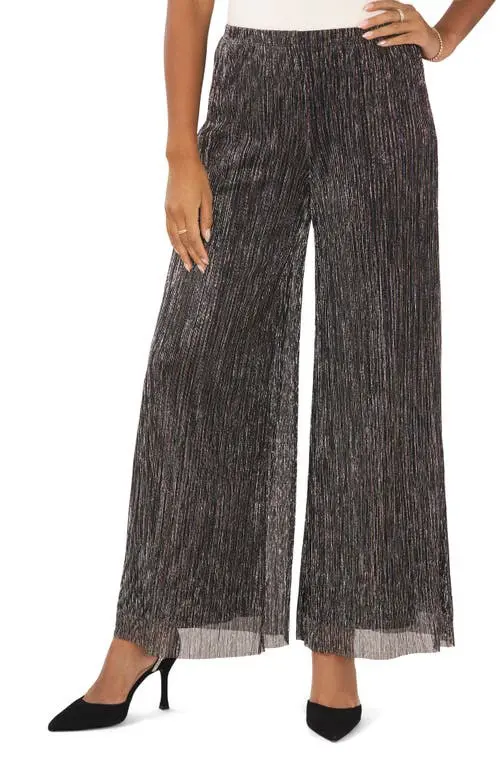Chaus Lurex® Crinkle Mesh Palazzo Pants - Black/gold 900