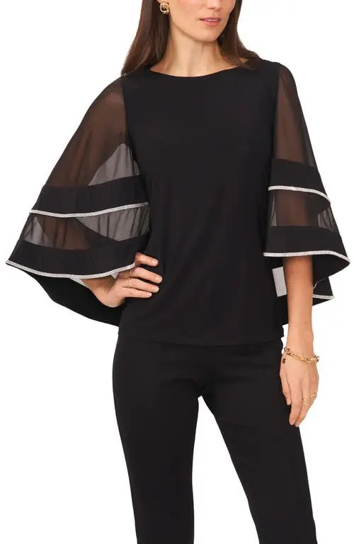 Chaus Illusion Cape Blouse - Black