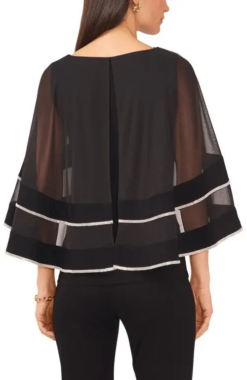 Chaus Illusion Cape Blouse - Black