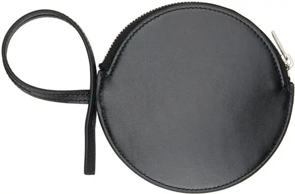 JIL SANDER Black Circle Coin Pouch
