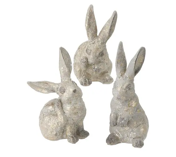 VALERIE PARR HILL Leafed Bunny 5.5-6' Set Of Three Valerie - One-color