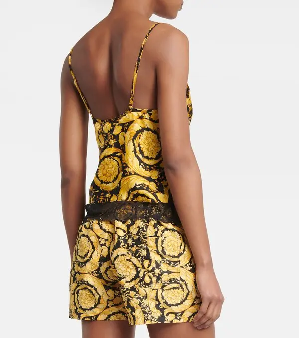 Versace Barocco Silk Camisole - Yellow
