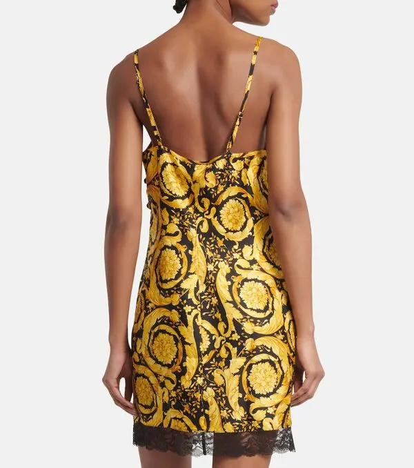 Versace Barocco Silk Camisole Minidress