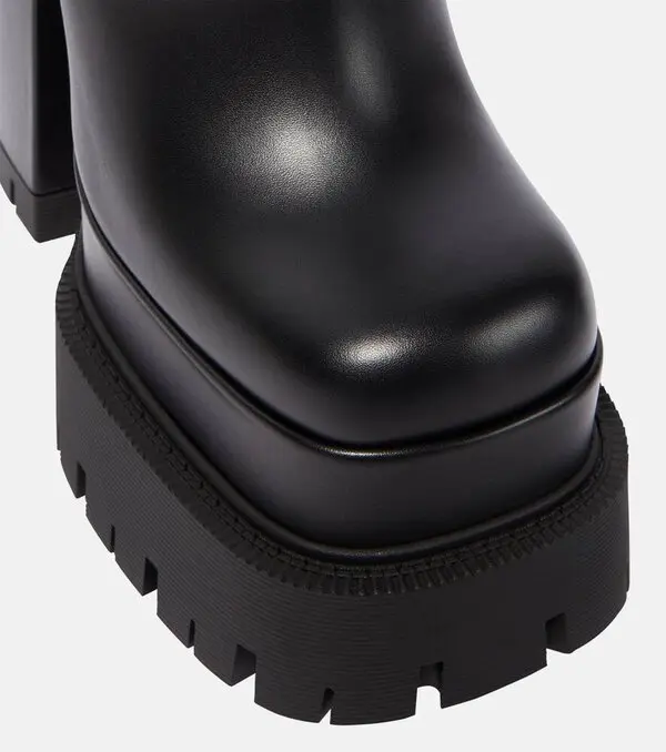 Versace Aevitas Platform Leather Ankle Boots
