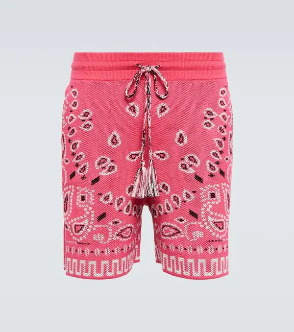 Alanui Bandana Cotton-blend Piqué Shorts - Pink