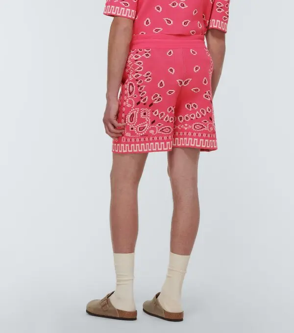 Alanui Bandana Cotton-blend Piqué Shorts - Pink