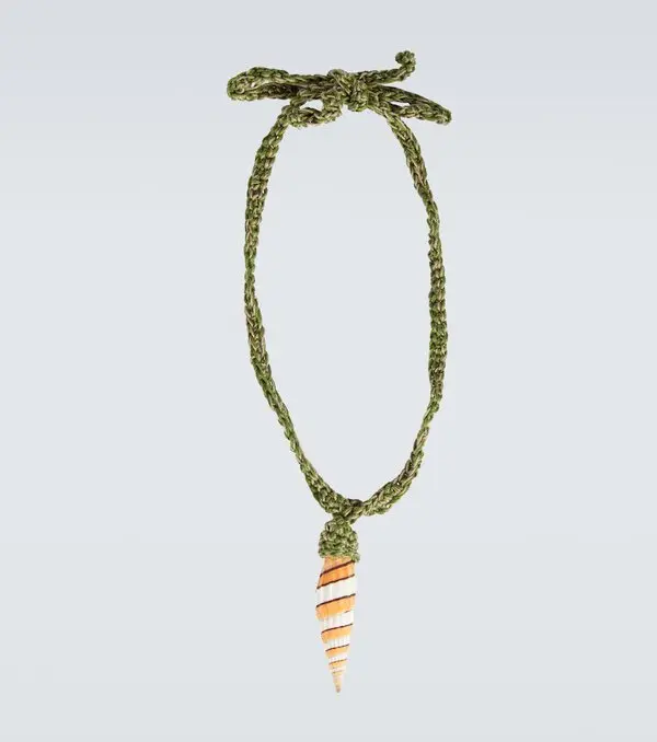 Alanui Seashell Charm Necklace - Green