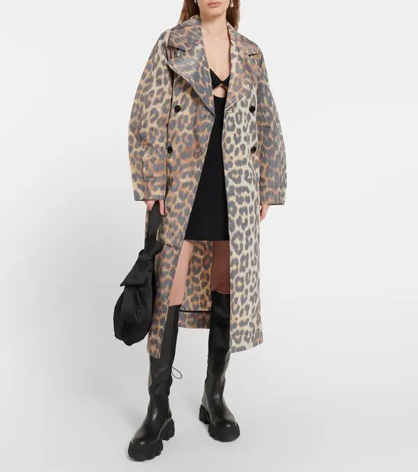 GANNI Leopard-print Coat
