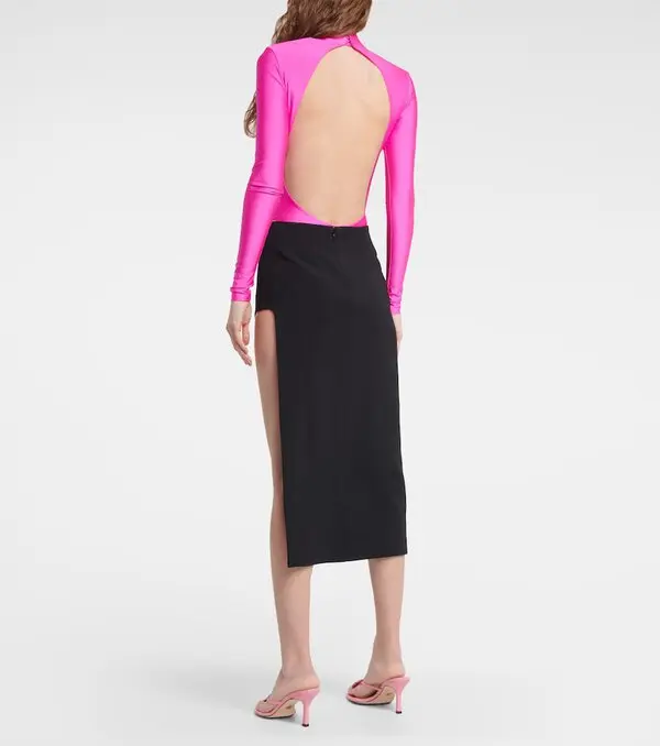 Giuseppe Di Morabito Satin Cady Midi Skirt