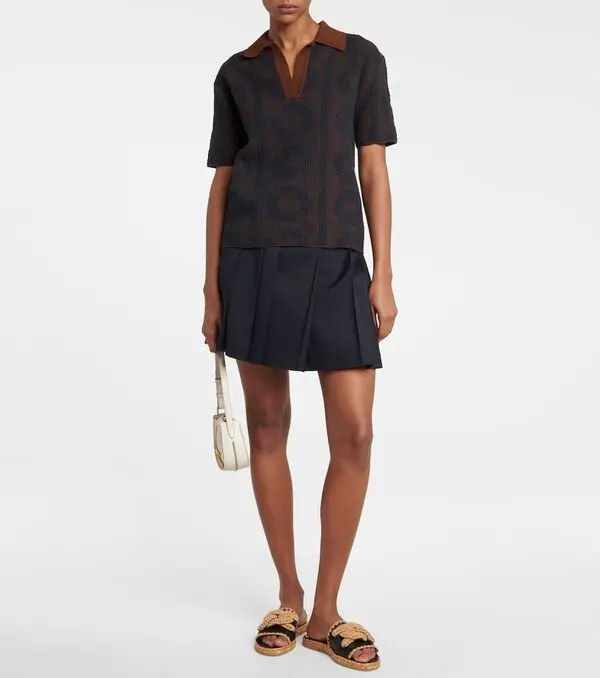 TOD'S Black Calf Leather And Jute Slides - Neutrals