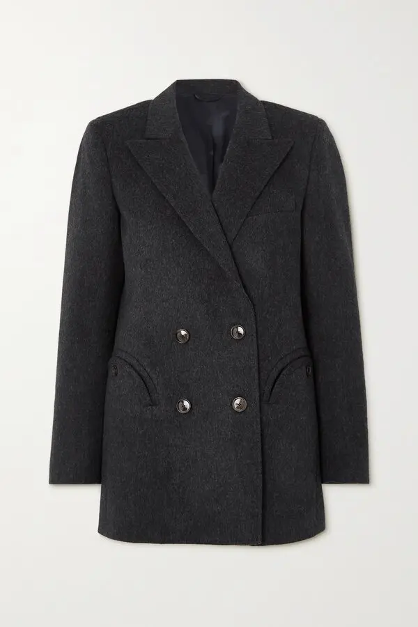 BLAZÉ MILANO Everyday Double-breasted Wool-felt Blazer