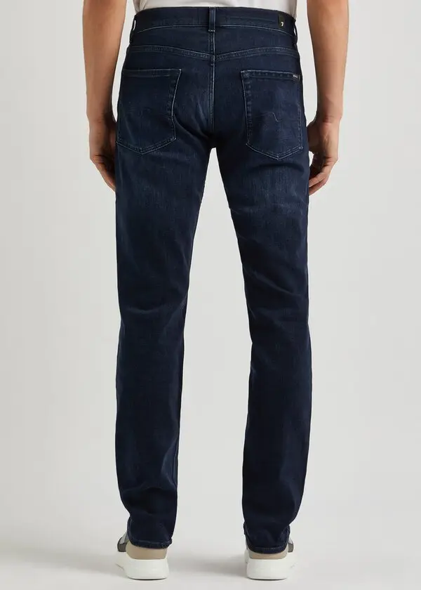7 For All Mankind Luxe Performance Eco Straight-leg Jeans - Dark Blue