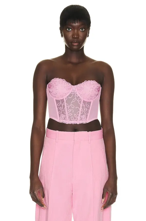 FLEUR DU MAL Bella Embroidery Open Back Bustier