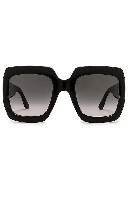 Gucci Pop Web Square Sunglasses - Black & Grey