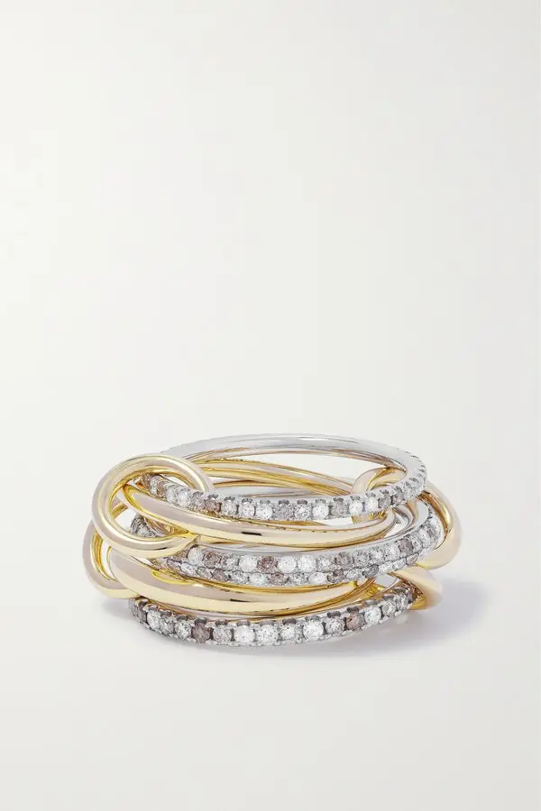 SPINELLI KILCOLLIN Leo Diamond Stacked Rings - Gold