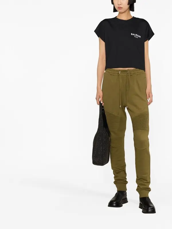 Balmain Panelled Slim-cut Track Pants - Green