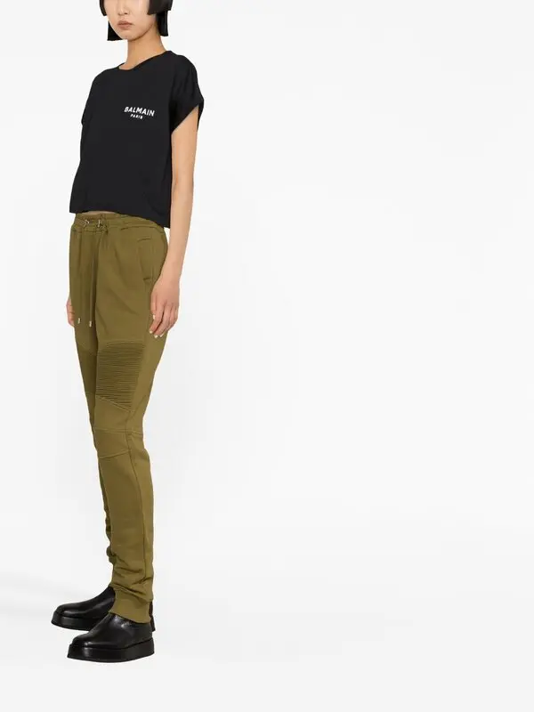 Balmain Panelled Slim-cut Track Pants - Green