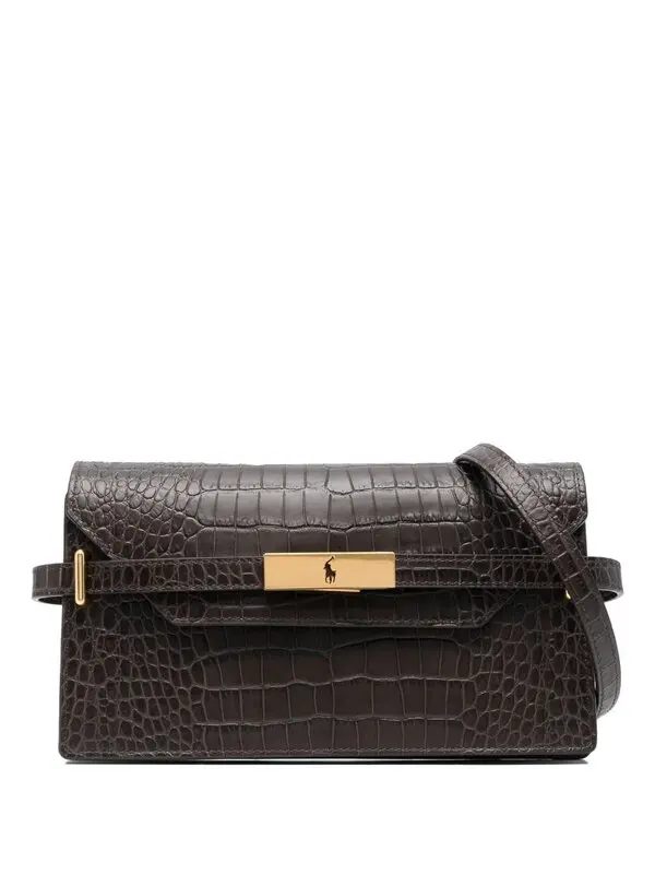 Ralph Lauren Crocodile-effect Leather Clutch Bag