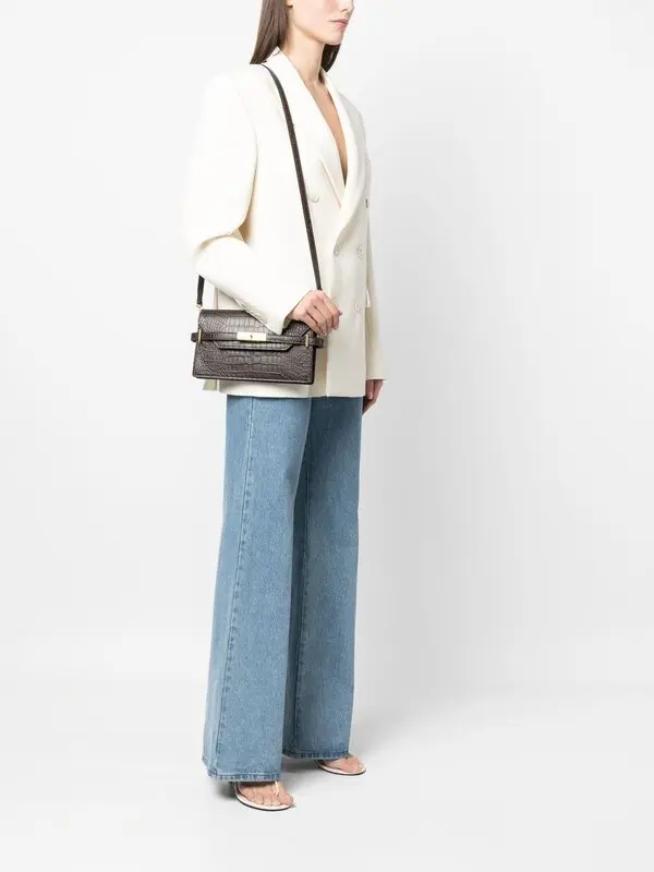 Ralph Lauren Crocodile-effect Leather Clutch Bag