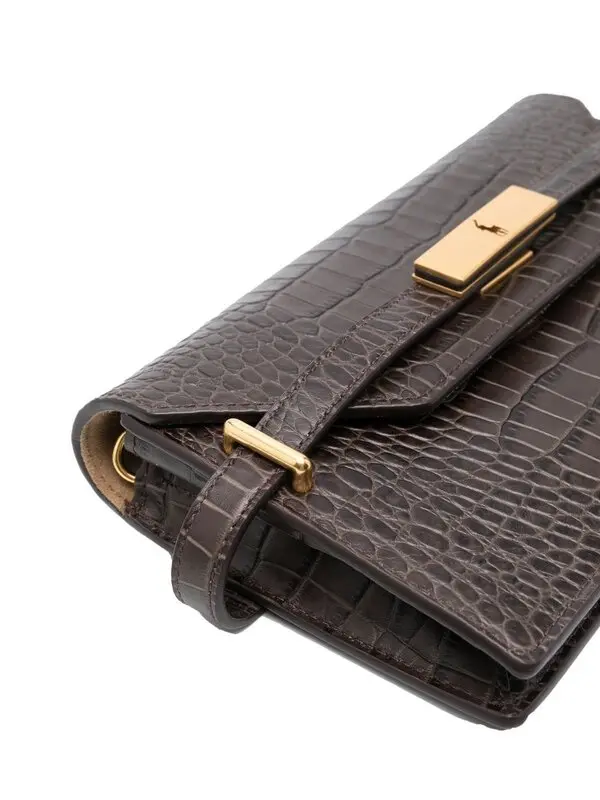 Ralph Lauren Crocodile-effect Leather Clutch Bag