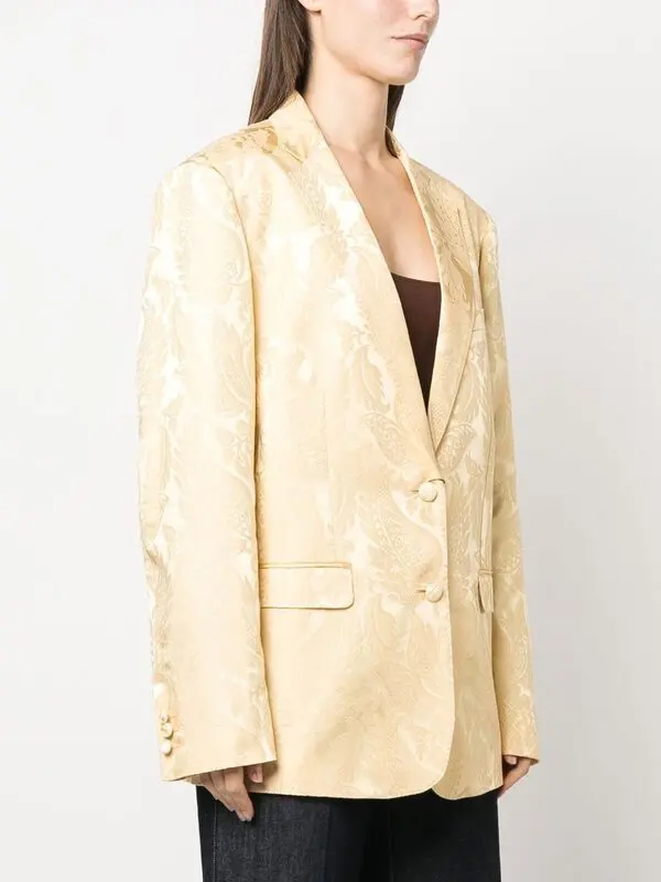 Etro Patterned Jacquard Single-breasted Blazer - Yellow