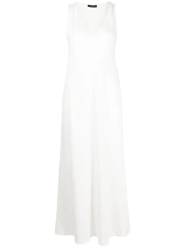 Voz V-neck Maxi Dress - White