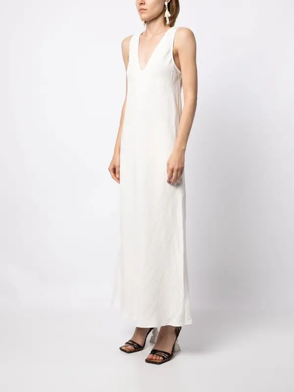 Voz V-neck Maxi Dress - White