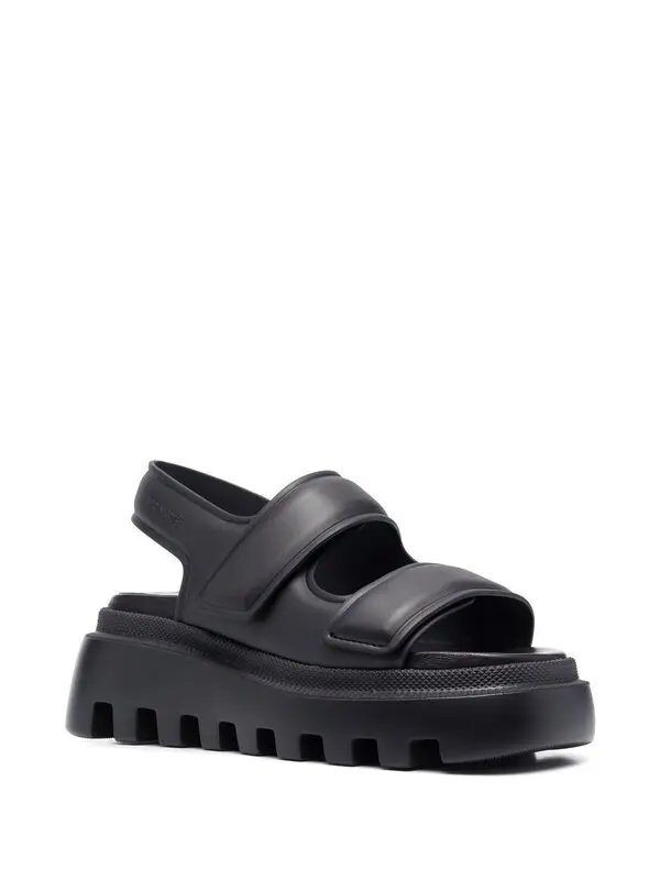 VIC MATIE Touch-strap Leather Sandals - Black
