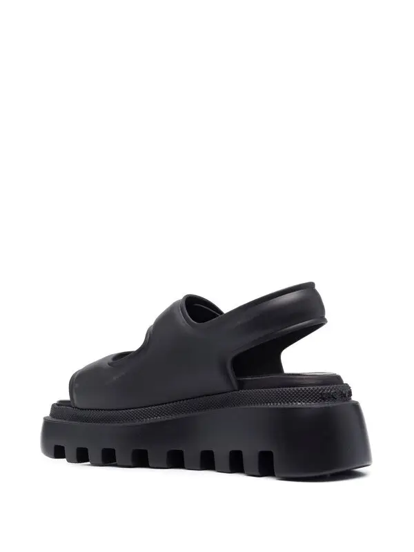 VIC MATIE Touch-strap Leather Sandals - Black