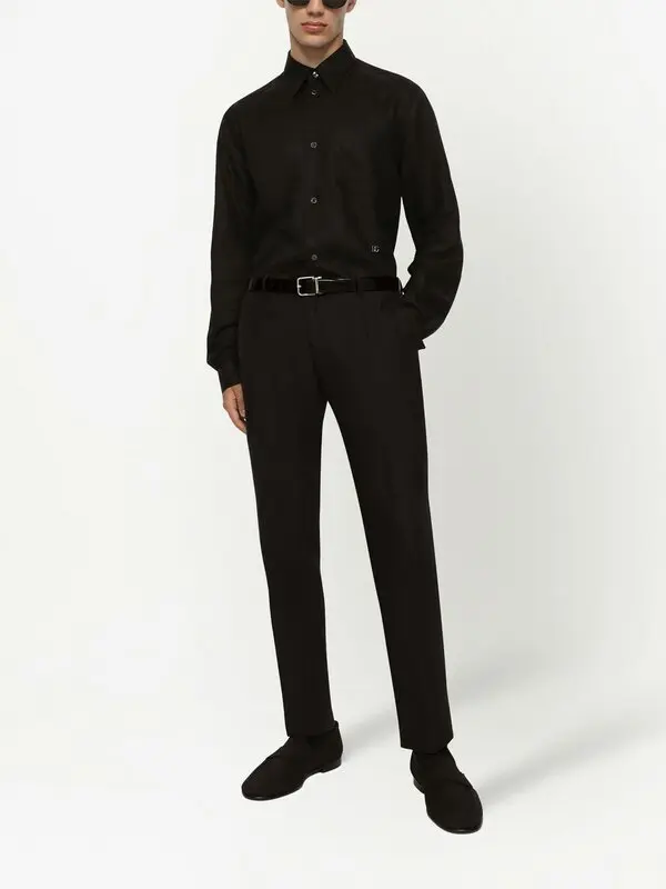 Dolce & Gabbana Logo-tag Linen Shirt