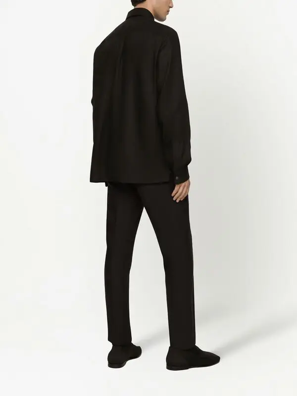 Dolce & Gabbana Logo-tag Linen Shirt