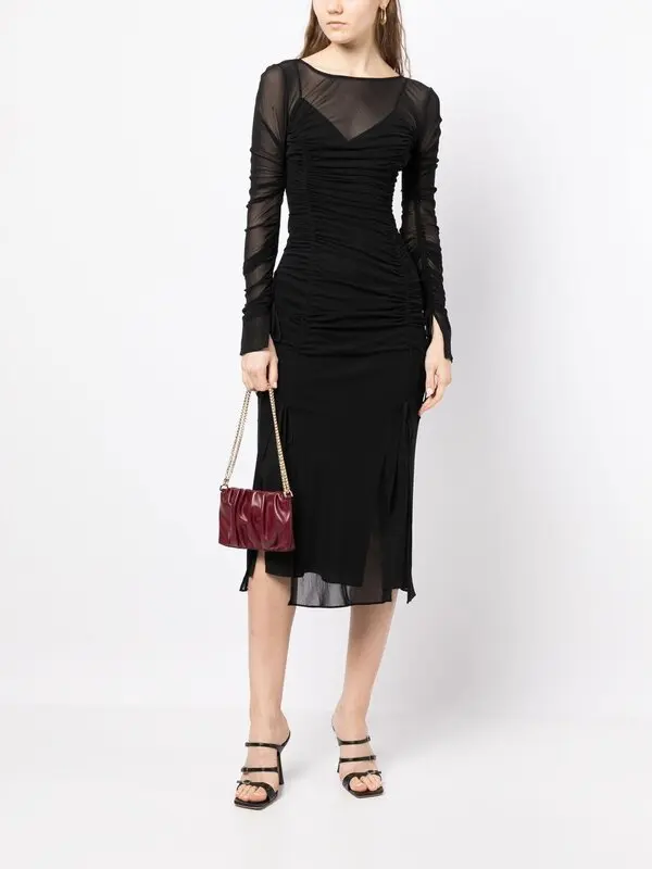 Diane Von Furstenberg Gathered-detail Midi Dress