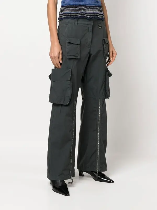パンツ Acne Studios,23SS ZIP DETAIL CARGO PANTS Acne Studios Zip-Detail Cargo Pants - Grey | Editorialist
