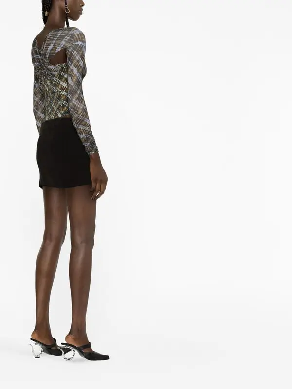 KNWLS Scythe Check-print Top