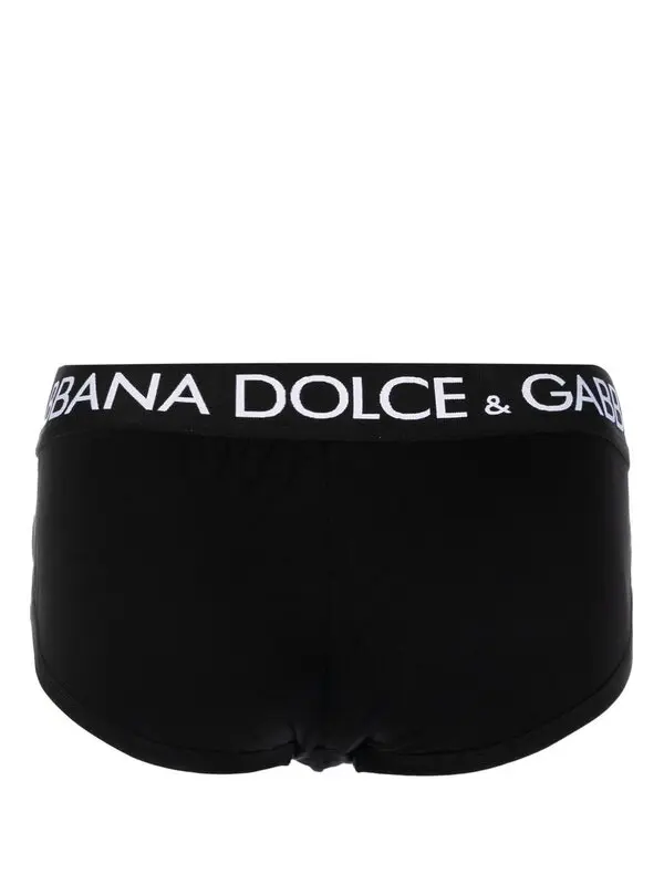 Dolce & Gabbana Logo-print Stretch-cotton Briefs - Black
