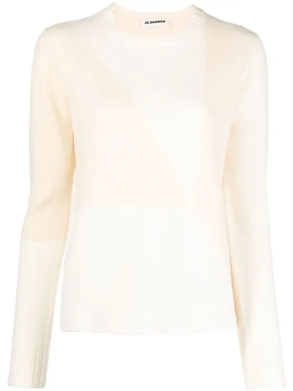 JIL SANDER Two-tone Knitted Jumper - Neutrals
