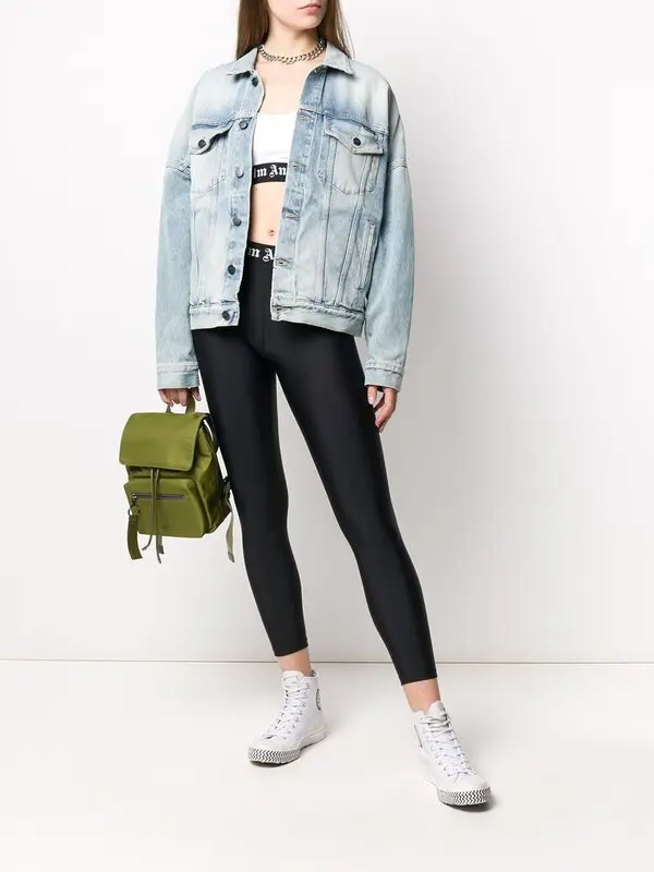 Palm Angels Logo-waistband Cropped Legging