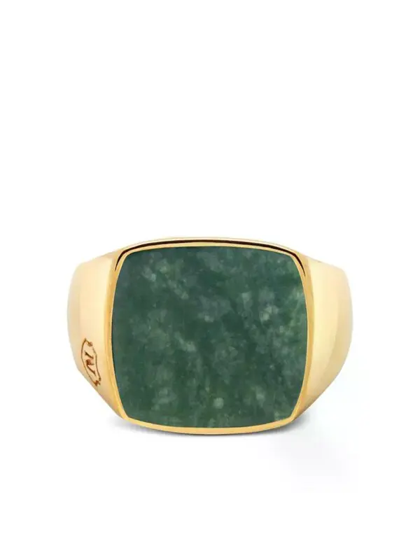 NIALAYA JEWELRY Jade Signet Ring - Gold