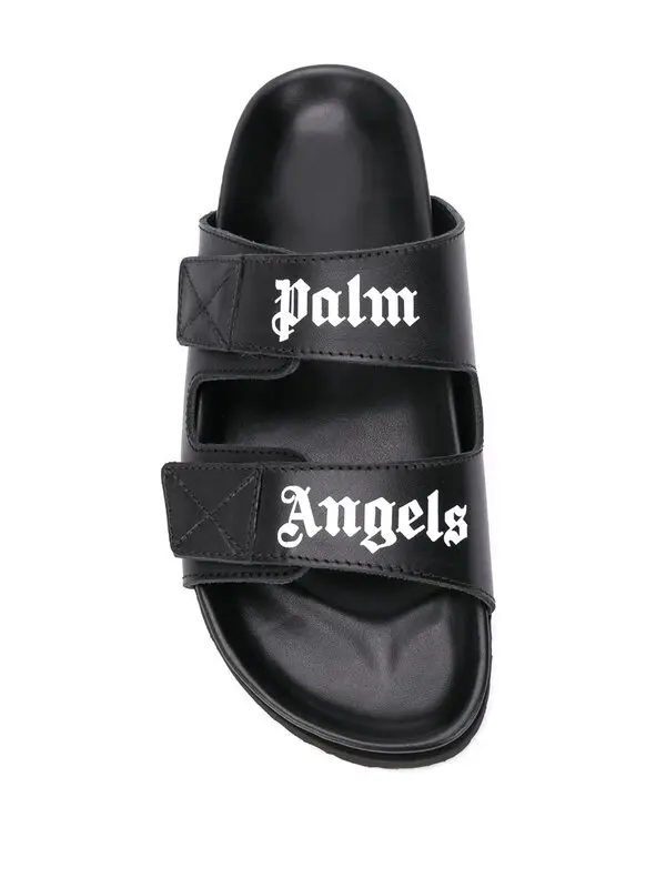 Palm Angels Touch Strap Logo Print Slides