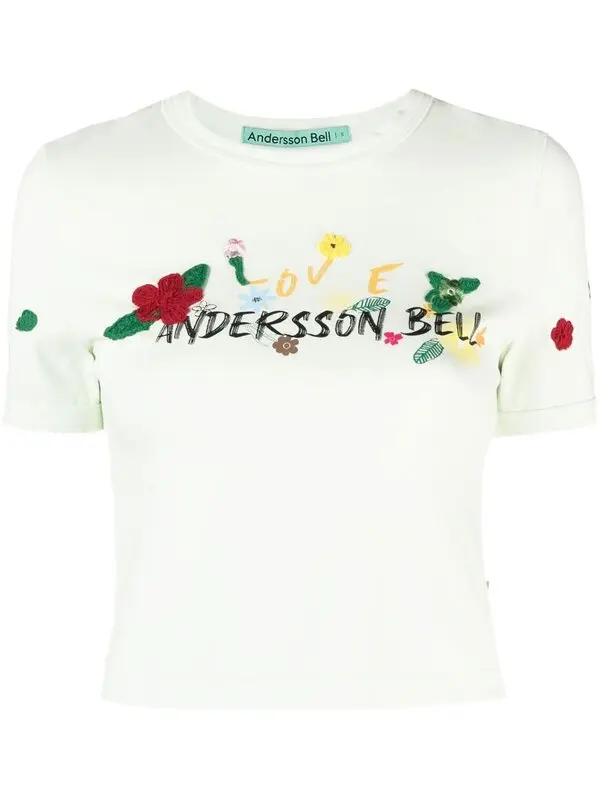 Andersson Bell Dasha Flower-garden Logo T-shirt - Green
