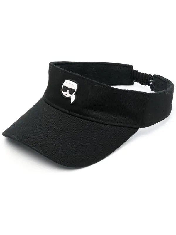 Karl Lagerfeld Ikon Logo-print Visor - Black