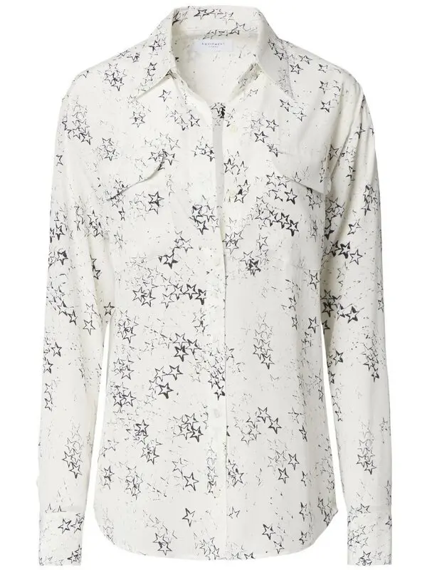Equipment Star-print Silk Shirt - White