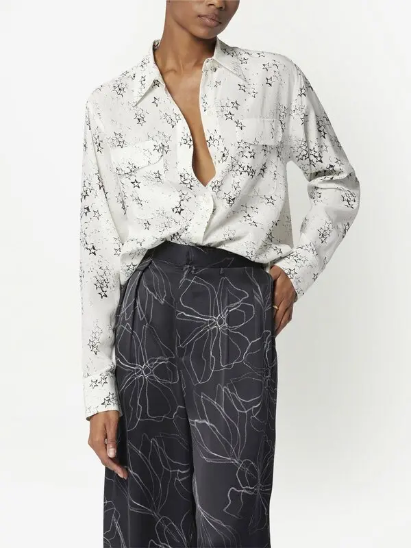 Equipment Star-print Silk Shirt - White