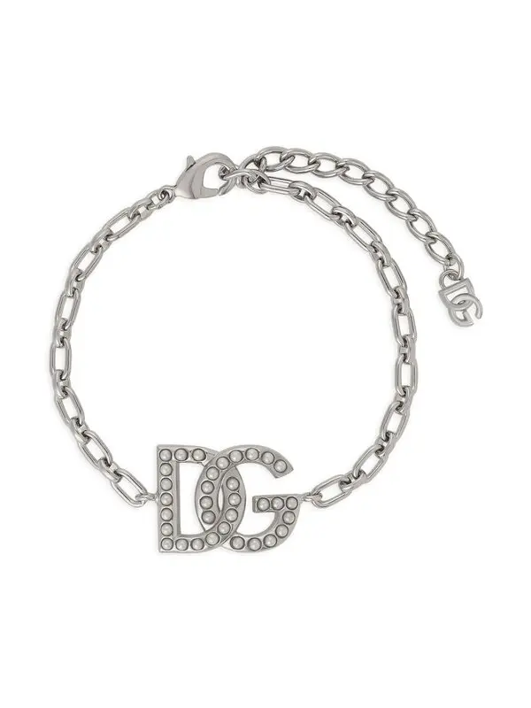 Dolce & Gabbana Dg-logo Chain-link Bracelet - Silver